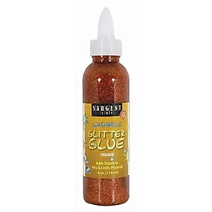 Sargent Art 22-1814 4-Ounce Glitter Glue, Orange