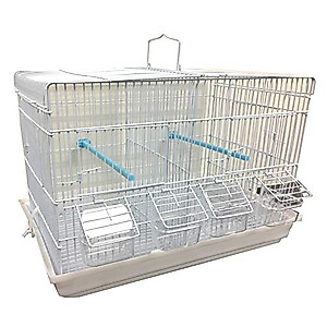 New Aviary Finches Canaries Breeder Bird Parrot Breeding Travel Vet Carrier Cage with Center Divider (One Cage)