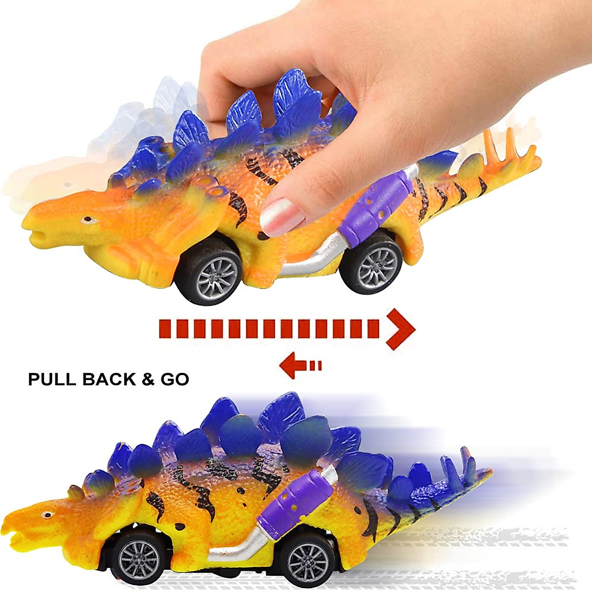 SCKTYZS Kids Dinosaur Pull Back Toy Cars 6 Pack, Mini Animal Push Back Cars Dinosaur Games for Boys Girls,Colorful Monster for Toddlers Ages 3,4,5,6 7 8 Year Old Christmas Birthday Gifts…