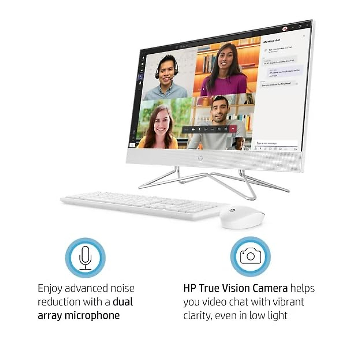 HP 24 All-in-One PC, Intel Core i3-1115G4, 4GB RAM, 256GB SSD, Snow White, Windows 11 Home, 24-df1023w