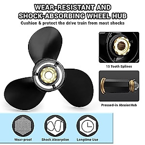 Ceosiner Outboard Propeller 14 1/2 x 19 Pitch 48-832830A45 OEM-Grade Aluminum Boat Outboard Moto Propeller for Mercury135-300HP|Mercruiser|Alpha One，15 Spline Tooth,RH，Hub Kits Included