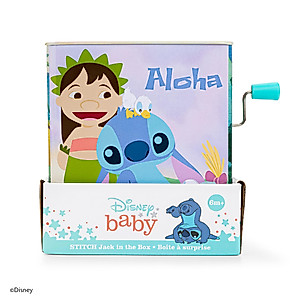 KIDS PREFERRED Disney Baby Lilo and Stitch Classic Jack in The Box Musical Toys for Babies and Toddlers, Pop Goes Stitch from A Colorful Box, 5 Inches