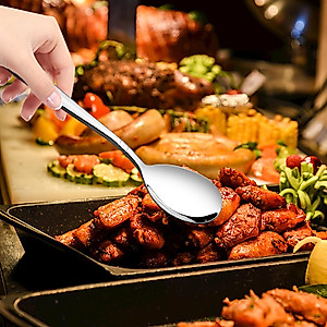 Obstnny 6 Pieces Stainless Steel Buffet Serving Spoons, Serving Spoons for Restaurant, Banquet, Party