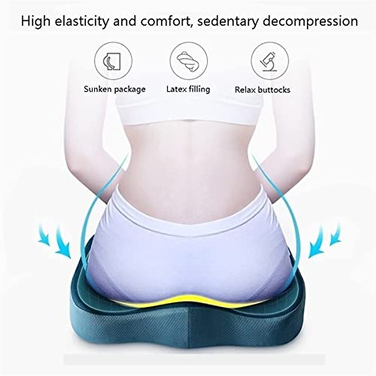 BUZZNN Memory Foam Seat Cushion for Office Chairs - Ergonomic Chair Cushion for Car Seat - Comfort Computer Chair Cushion - Sciatica Pillow for Sitting