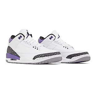 Nike Men's Air Jordan 3 Retro Basketball Shoes, White/Black-dark Iris-cement G, 8.5