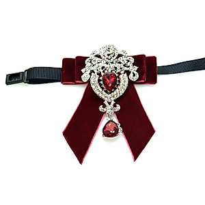 Cloud Rack Bow Tie Set Auger Velvet White Diamond Pendant Red Wine