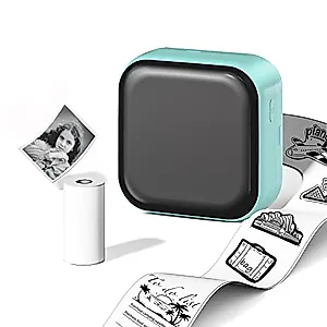 Phomemo Mini Sticker Printer- M02X Inkless Pocket Printer Blutooth Thermal Portable Sticker Maker Machine for Study, DIY Scrapbook, Photos, Green