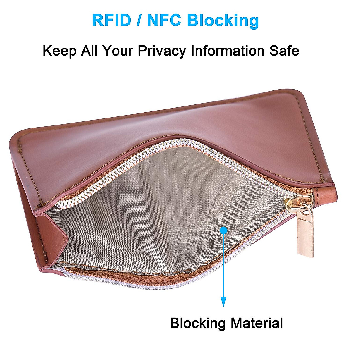 Wisdompro RFID Credit Card Holder, 2 Pack PU Leather Coin Purse Change Wallet