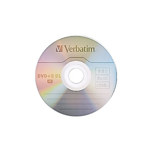 Verbatim 96542 Dual-Layer DVD+R Discs, 8.5GB, 8X, Spindle, 30/PK, Silver