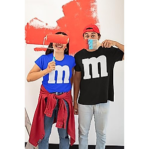 Letter M Halloween Men's T-Shirt Funny Team Groups Costumes Party (M, Royal)