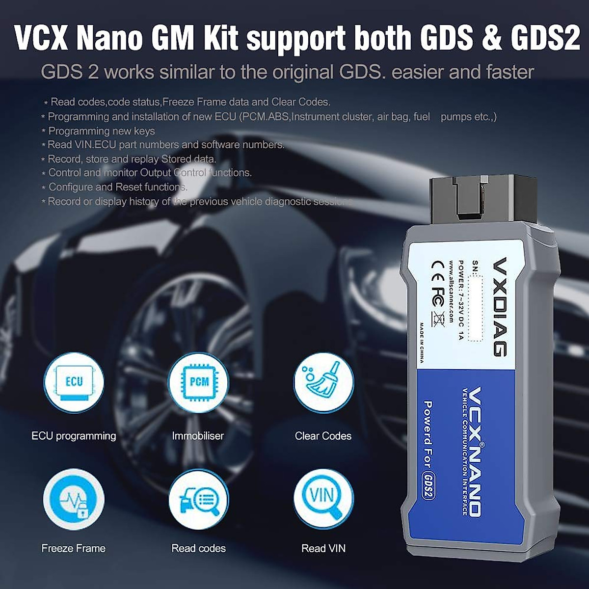 VXDIAG VCX Nano Diagnostic Programming System Compatible for GM/Opel