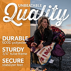 Kuma Outdoor Gear Lazy Bear Chair with Carry Bag, Ultimate Portable Luxury Outdoor Chair for Camping, Glamping, Sports & Outdoor Adventures (Sierra/Black)