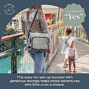 Dreambaby Grab ‘N Go Travel Booster Seat with Built-in Storage Space, Portable Highchair Booster Seat for Tables, High-Back Seat and Foldable for Baby Travel, Secured with a 3-Point Harness, Grey