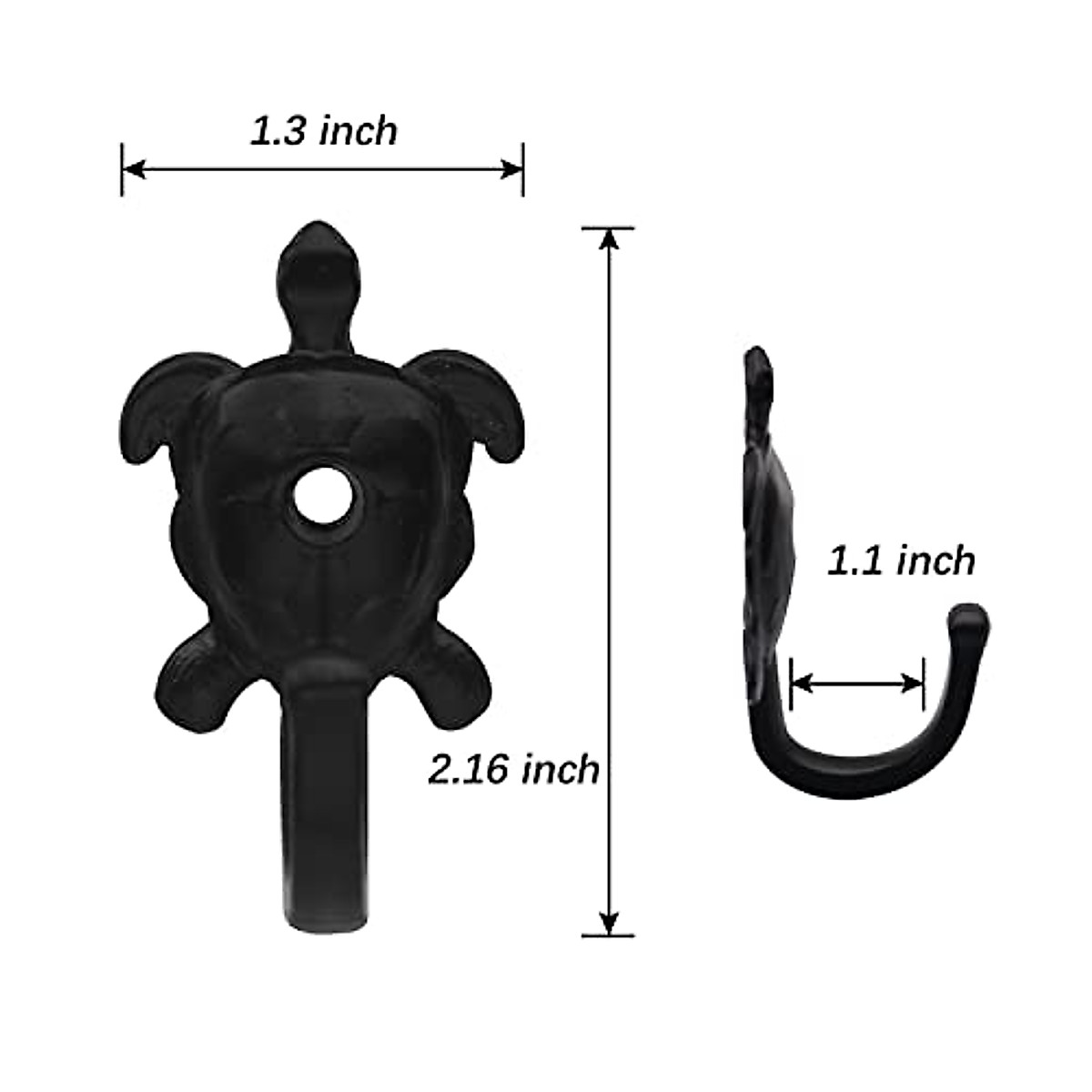 Wall Storage Hooks – Ttortoise Decorative Wall Mounted Coat Hooks for Hanging Coats, Scarves, Bags, Purses, Backpacks, Towels Indoor and Outdoor Hooks (Black 5 Pack)