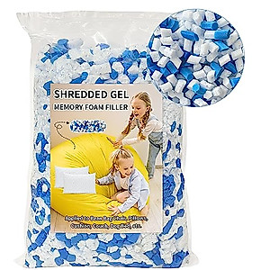 Hem Dgpsy 5lbs Shredded Gel Memory Foam Filler for Bean Bag Chair, Memory Foam Stuffing for Cooling Pillow, Couch, Pouf Beanbag Chair, Dog Bed, Cushion, Art Crafts