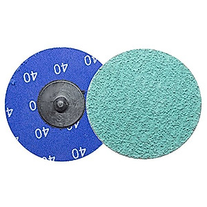 Benchmark Abrasives 3" Quick Change Green Zirconia Sanding Discs with Male R-Type Backing for Surface Finish Grind Polish Burr Rust Paint Removal Use with Die Grinder (25 Pack) - 24 Grit