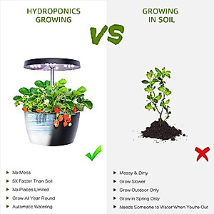 Hydroponics Growing System, 4 Pods Indoor Herb Gardening System with LED Grow Lights, Automatic Timer and Pump, Hydroponic Plant Germination Kits for Vegetable/Lettuce