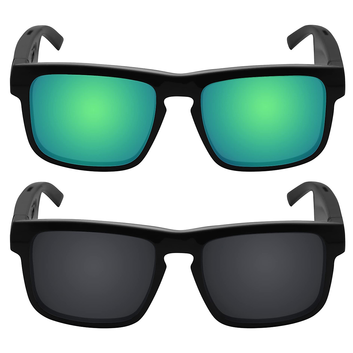 Galvanic Replacement Lenses & Charging Cable for BOSE Tenor BMD0010 Sunglasses - Jade + Black Polarized
