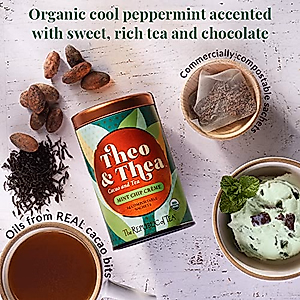 The Republic of Tea - Theo and Thea Mint Chip Crème Full-Leaf Black Tea, 14 Pyramid Sachets, Low Caffeine