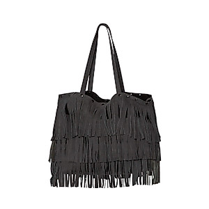 LAGGO Remy Fringe Bag (Black Nubuck)