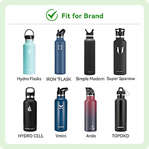 Prurex Straw Lid for Hydro Flask Standard Mouth 18, 21, 24 oz, Lid with Straws Fits Iron Flask Narrow Mouth, Simple Modern Ascent Bottle