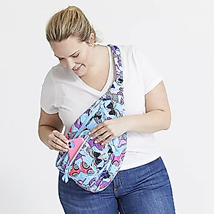 Vera Bradley Women's Cotton Sling Backpack, Rose Toile - Recycled Cotton, One Size