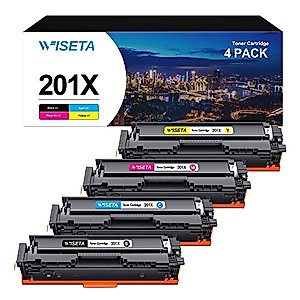 201X Toner Cartridge Compatible Replacement for HP 201X 201A CF400X CF401X CF402X CF403X CF400A Toner Compatible with Laserjet Pro MFP M277dw M252dw M277 M277c6 M252 M252n M277n Printer (4-Pack)