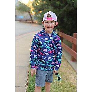 Toddlers Girl Dinosaur Sweaters Hoodies 3D Printed Colorful Animal Zoo Hooys Pullover Sweatshirts sOFT Comfy Stretch Long Sleeve Baby Kids Children Outfits for Little Boy Size 4 5 6 Years Old Clothing