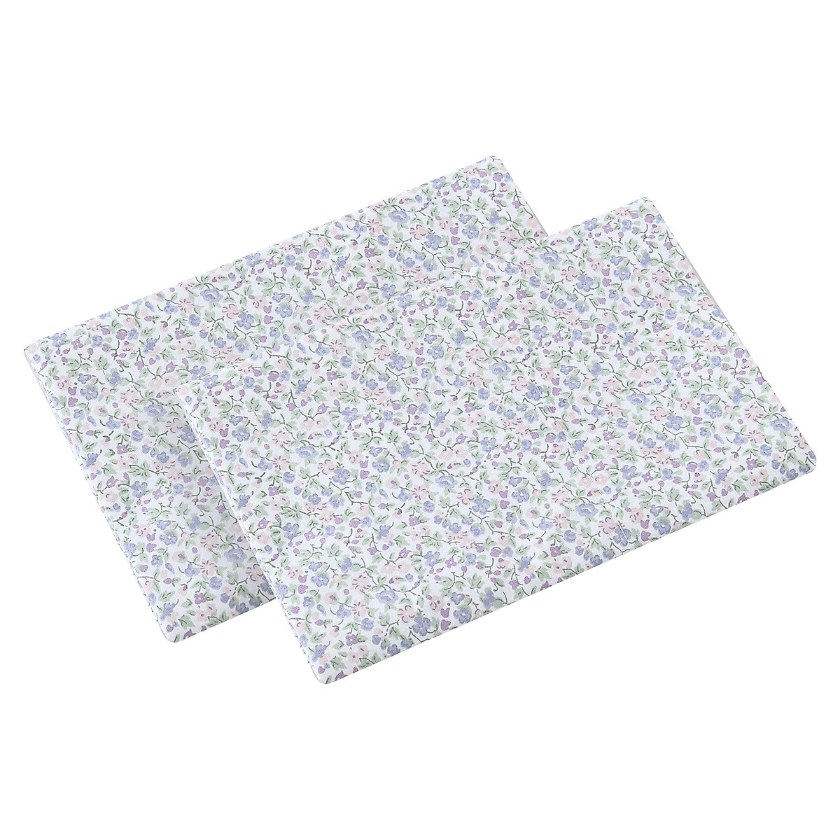 Laura Ashley - Standard Pillowcase Set, Breathable Percale Cotton Bedding, Crisp & Cool Home Decor (Emogene Purple, 2 Piece)