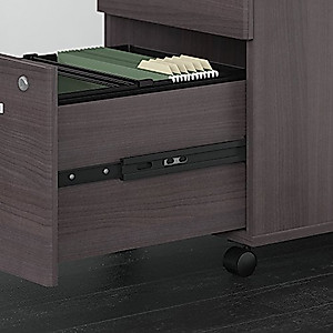 BUSH BUSINESS FURNITURE Studio C 72W x 30D L Shaped Desk with Mobile File Cabinet and 42W Return in Storm Gray