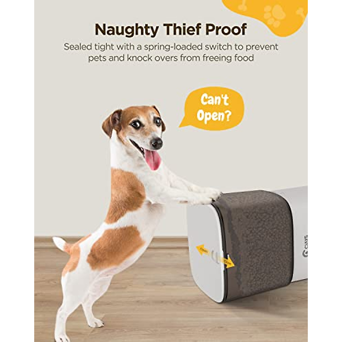 Ciays Automatic Cat Feeders, 6L Cat Food Dispenser Up to 20 Portions 6 Meals Per Day, Pet Dry Food Dispenser with Distribution Alarms for Small Medium Cats Dogs, White