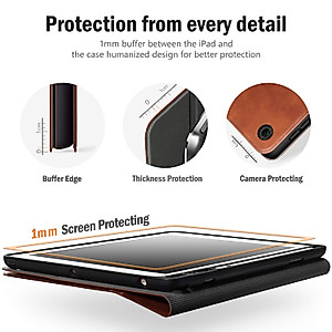 Antbox Case for iPad 9th Generation/iPad 8th Generation with Pencil Holder Vegan Leather Smart Cover for iPad 10.2'' 9th/8th/7th Gen (Brown)