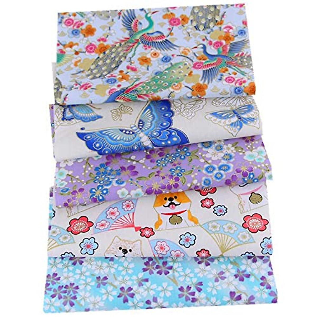 ACCOCO 30pcs 8" x 10"(20cm x 25cm) Cotton Craft Fabric Bundle Squares Patchwork,Japanese Style Cotton Wrapping Cloth Squares Quilting Fabric, Bundles of Fabric for DIY Patchwork Sewing