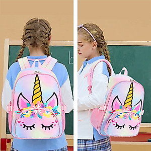Backpack for Kids Girls Preschool Kindergarten Bookbag Set with Lunch Box Toddler School Bag
