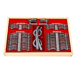 104 pcs Optical Trial Lens Set,Metal Rim Optometry Kit Box + A Free Trial Frame,Optometry Test Trial Frame,Ophthalmic lense(104 PCS)