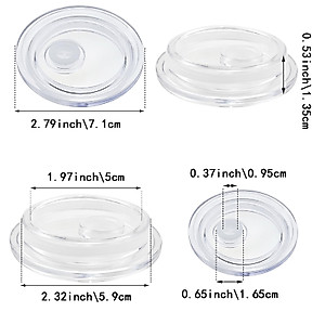 5 PACK Acrylic Lids Fit, Replacement Lids for 16 oz Glass Cups, Reusable Iced Coffee Cup Beer Can Drinking Glasses for Smoothie Whiskey Boba Soda Tea Gift(Clear)