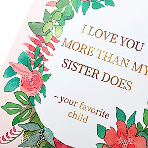 Sleazy Greetings Funny Mothers Day Card From Daughter Son | Cute Happy Birthday Card For Mom | Adult Dirty Humorous Mother’s Day Appreciation Card | More Than My Sister Card