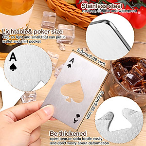 40 Pieces Groomsmen Bottle Opener Poker Bottle Cap Opener Card Bottle Opener Personalized Bottle Opener Stainless Steel Bottle Opener Beer Opener Cap for Wedding Party Bar Family Tools (Silver)