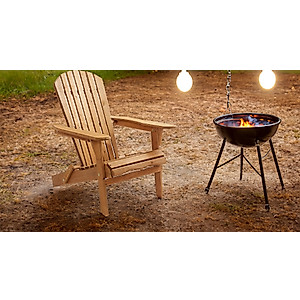 BTEXPERT Folding Adirondack Chair Half Assembled Lounge Chair Outdoor Wooden Patio Chair for Lawn Garden Backyard Deck Fire Pit Pool Beach 350lb Weight Capacity Set of 2