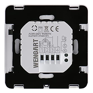 Wengart WiFi Smart Thermostat WG02B05-1,AC230V Max3A 2.4GHz Wi-Fi APP TUYA for Radiant Floor Heating,Compatible with Alexa Echo/Google Home,White Backlight