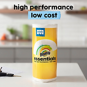 Bounty Essentials Select-A-Size Paper Towels, White, 2 Triple Rolls = 6 Regular Rolls