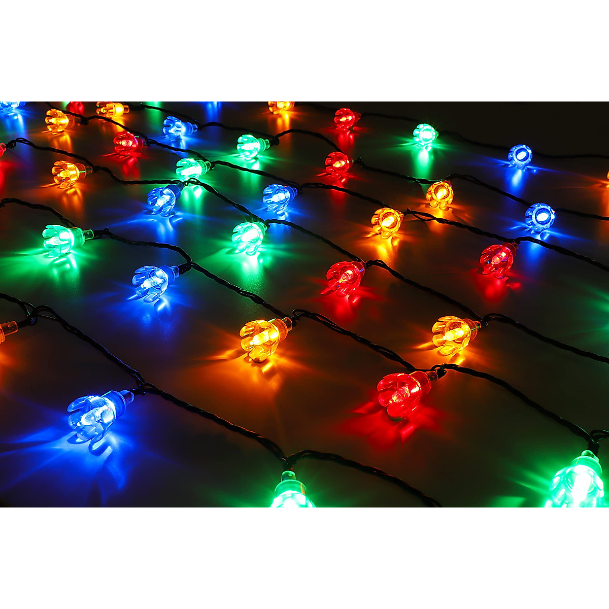 Christmas Concepts® 20 2m/6.6ft LED Retro Multi Coloured Petal String Lights – Battery Operated Static Christmas Fairy Lights with 30cm Lead Wire
