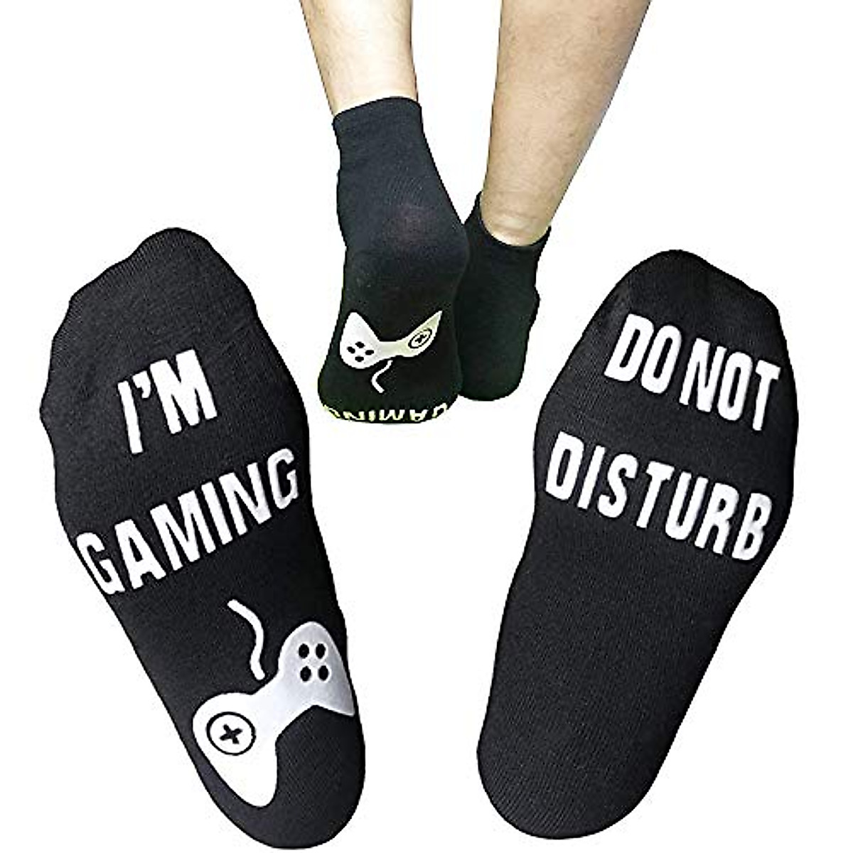 Do Not Disturb I'm Gaming Socks Novelty Funny Sock, Easter Basket Stuffers for Kids Teen Boy Men Dad Son Game Lovers