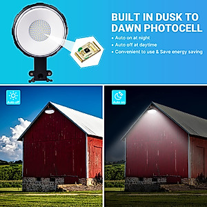 LED Barn Light 100W - 2 Pack 12000LM Dusk to Dawn Outdoor Lighting - 5000K Daylight - IP65 Waterproof Security Area Lights with Photocell for Street Farmhouse Barns Garage Yard Warehouse Outdoor
