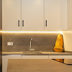 Ravinte 30 Pack 5 Inch Cabinet Pulls Matte Black Kitchen Cabinet Hardware Cupboard Handles with Square Base 5" Length,3" Hole Center