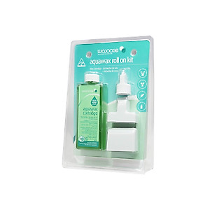 Waxxxie Aqua Wax Roll on Wax Kit - Water Soluble Strip Wax for Effortless Hair Removal with Salon Quality Results
