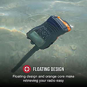 Cobra MR HH350 FLT Handheld Floating VHF Radio - 6 Watt, Submersible, Noise Cancelling Mic, Backlit LCD Display, NOAA Weather, and Memory Scan, Grey