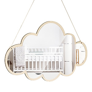 Mirror Cloud Wooden Mirror Cartoon Safety Shatterproof Mirror Wall Sticker Nordic Bedroom Nursery Decoration Mirror