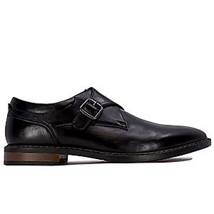 NINE WEST Mens Monk Strap Loafer Dress Shoes I Moc-Toe Bit Slip-On Loafer I Fyfe Black 9