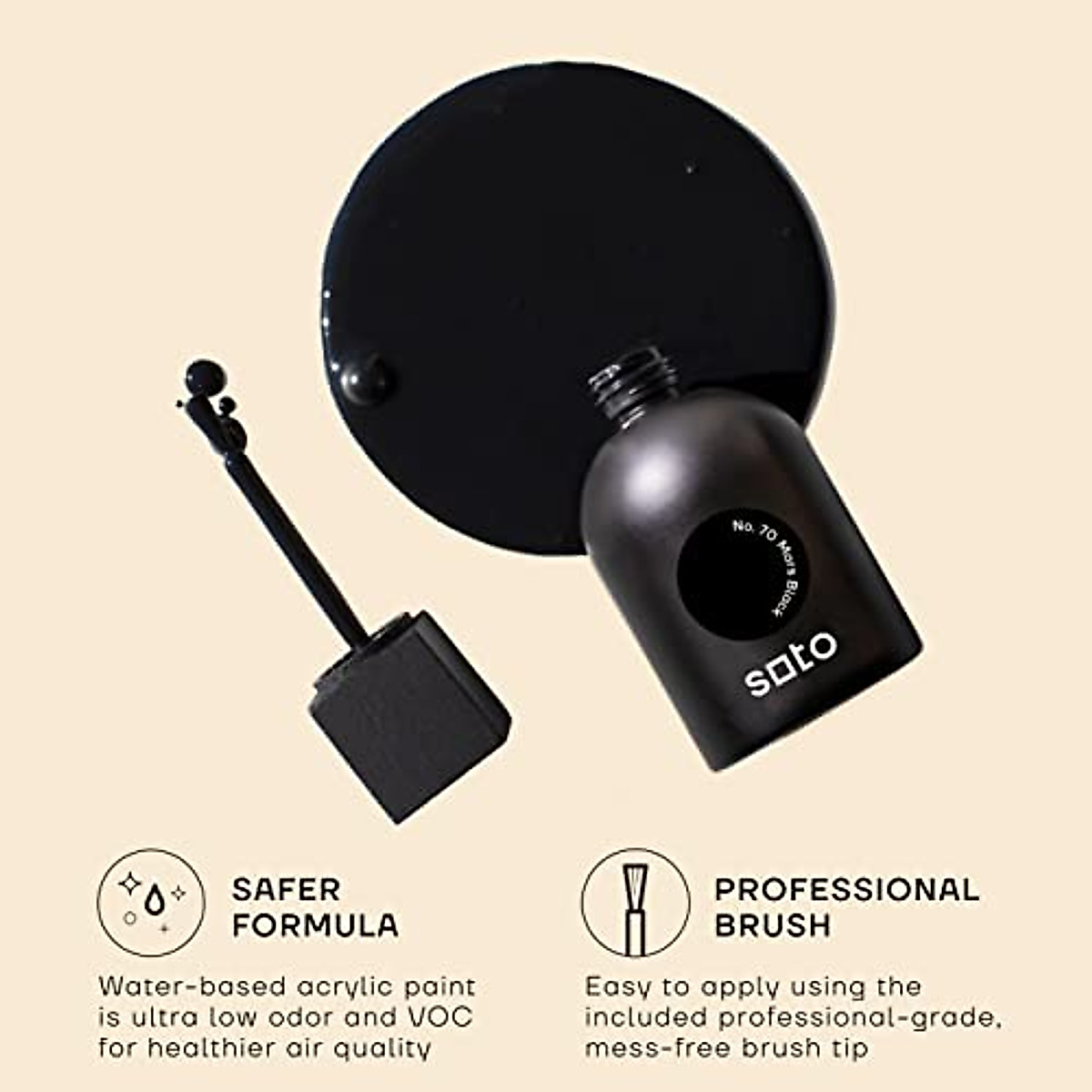 soto Appliance + Porcelain Paint Touch Up, High-Gloss, 1.5 Ounces (No. 70 Mars Black)